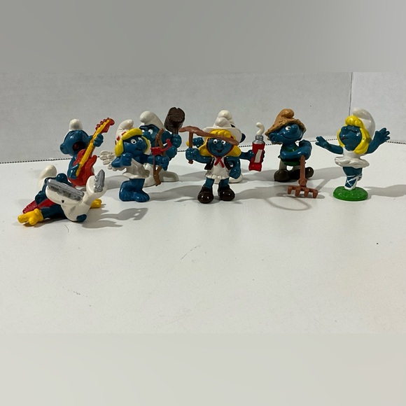 Unique Vintage | Toys | Vintage Lot Of 8 Different Smurf Smurfette ...